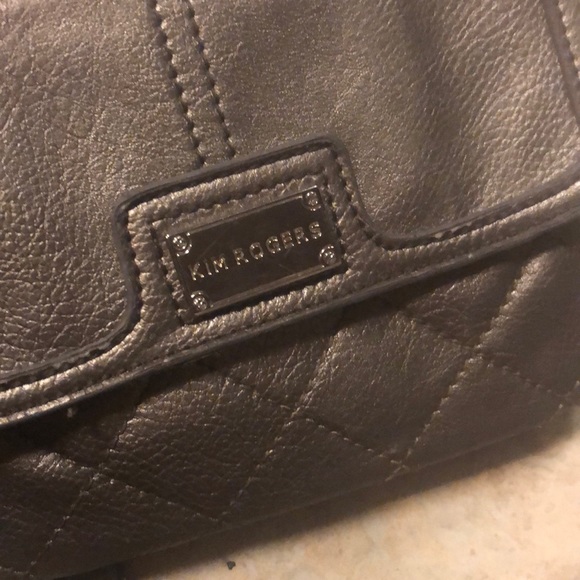 Kim Rogers | Bags | Kim Rogers Metallic Pewter Messenger Bag | Poshmark
